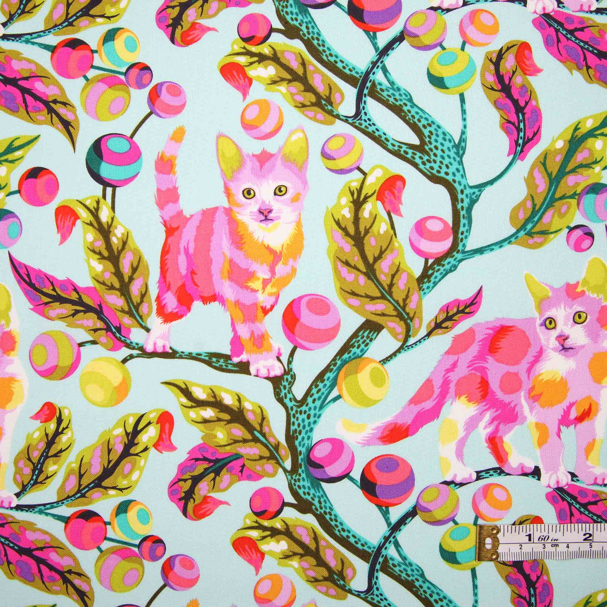 Tabby Road Disco Kitty - Technomint – Curtis Fabrics